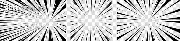 Radial comics lines. Set of Anime action frame lines. Manga motion ...