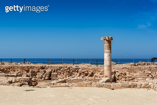 Pillars ruins in Kato Paphos Archaeological Park, Cyprus 이미지 ...