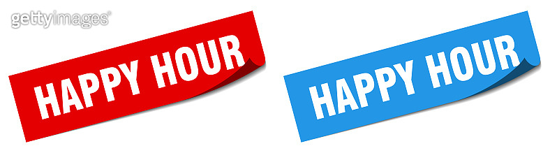 happy hour paper peeler sign set. happy hour sticker 이미지 (1299789240 ...