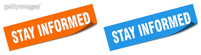 stay informed paper peeler sign set. stay informed sticker (1300492859 ...