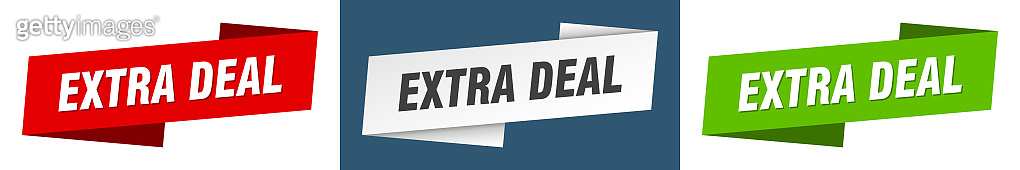 extra deal banner. extra deal ribbon label sign set 이미지 (1307273541 ...
