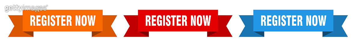 register now ribbon. register now isolated paper sign. banner ...