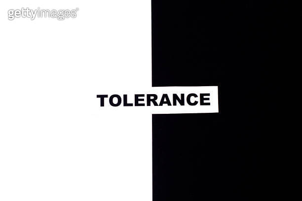 tolerance text on a white-black background.Equality, diversity and ...