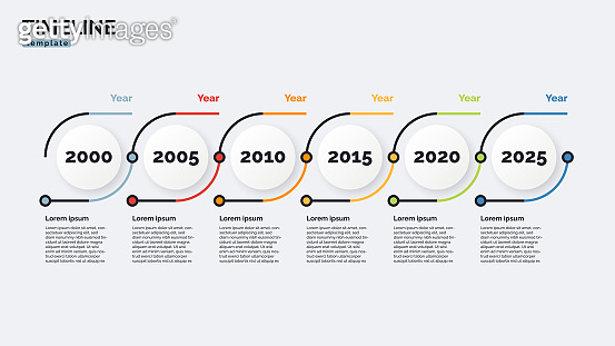Vector timeline minimal infographic concept template with six periods ...