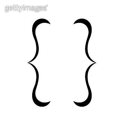 Curly braces icon for graphic design isolated on white background ...