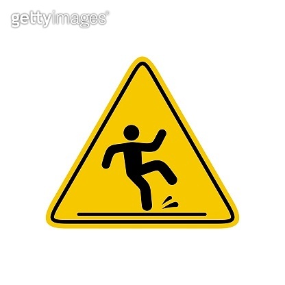 Wet floor caution sign isolated on white background, Public warning ...