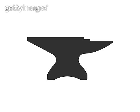 Blacksmith anvil icon shape symbol. Iron smith workshop logo sign ...