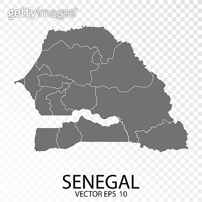 Transparent - Grey Map of Senegal. 이미지 (1311123643) - 게티이미지뱅크