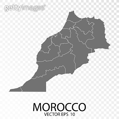 Transparent - Grey Map of Morocco. 이미지 (1311122944) - 게티이미지뱅크
