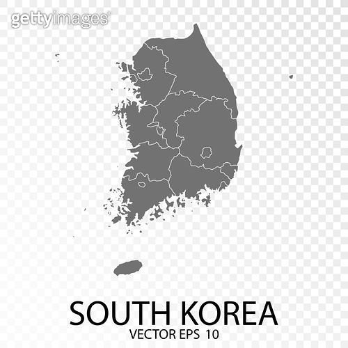 Transparent - Grey Map of South Korea. (1311626611) 일러스트, 무료 일러스트, 아이콘 ...