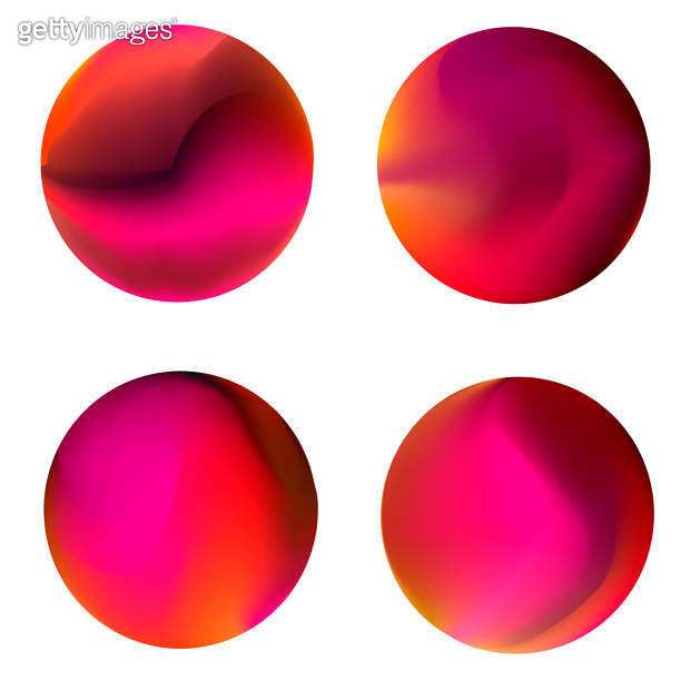 A set of circular gradients. Multicolored burgundy sphere. Modern ...