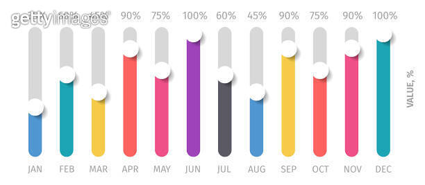 Bar graph template. Vector illustration for workflow layout, diagram ...