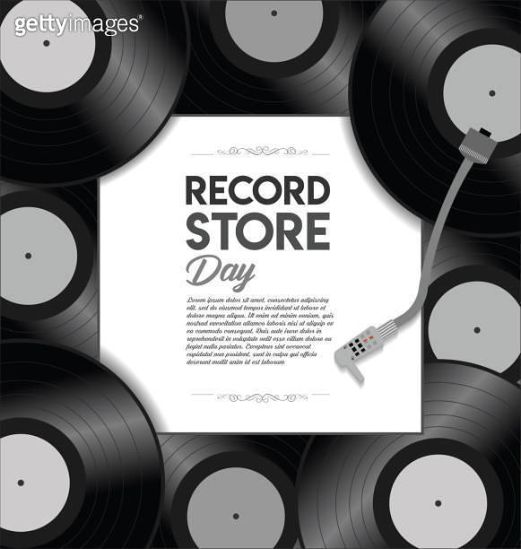 World Record Store Day Retro Design Template Illustration 이미지 ...