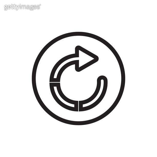 Rotation icon vector. Repeat or reload symbol icon illustration. Rotate ...