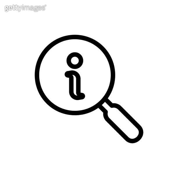 Info help sign icon vector symbol, line outline art black and white ...