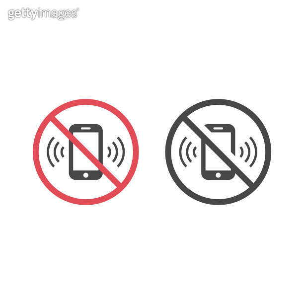 No phones ringing red prohibition sign (1323825979) 일러스트, 무료 일러스트, 아이콘 ...