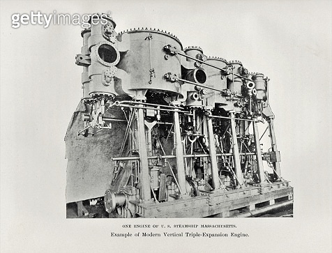USS Massachusetts Steamship Engines 1893, 19th Century US Naval History ...
