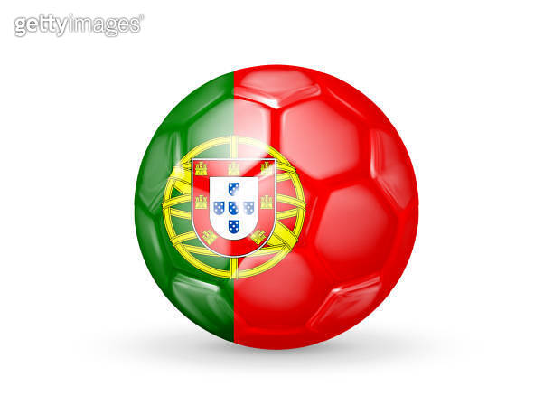 3D soccer ball with the Portugal national flag. Portugal national ...