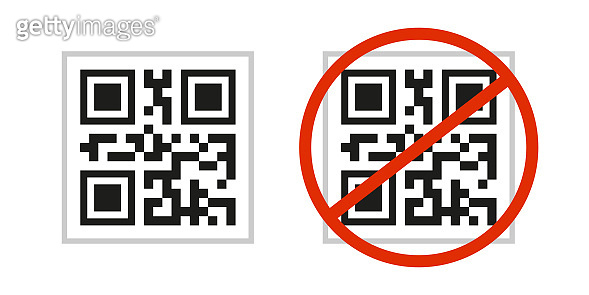Vector illustration of a set QR code. Stop QR code. (1357957235) 일러스트 ...