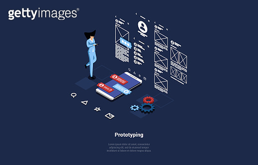 Vector Illustration, Cartoon 3D Style Composition. Isometric Design ...