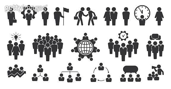 People group icon. Persons silhouettes and community symbols. Business ...