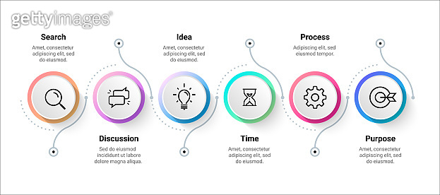 Flow infographic. Step timeline diagram, workflow process scheme ...
