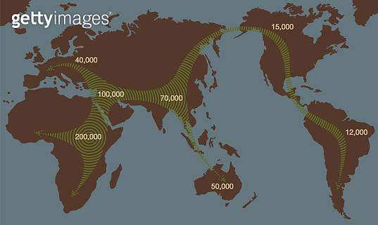 Early human migration paths beginning from africa to the whole world ...