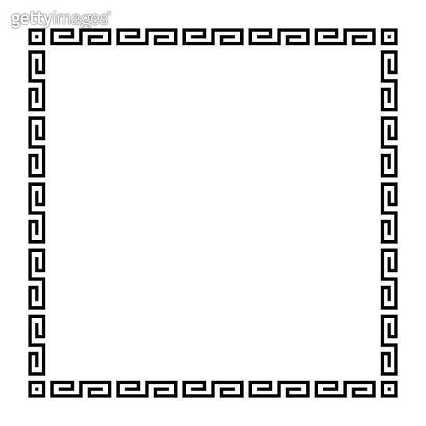 Meander square with simple meander pattern, known as Greek key ...