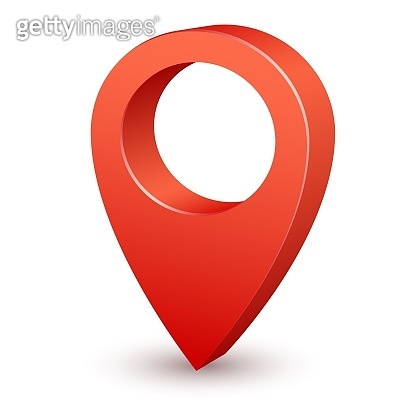3d pin map pointer. Red marker for travel destination place. Realistic ...
