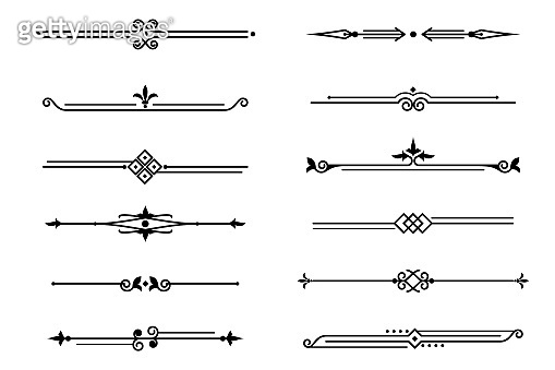 Separator line vintage. Elegant retro decorative fancy lines dividers ...