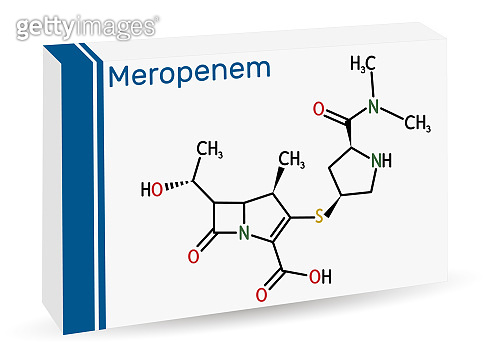 Meropenem molecule. It is broad-spectrum carbapenem antibiotic ...