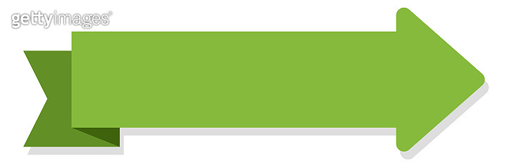 Green arrow label. Silk ribbon pointer template (1356795721) - 게티이미지뱅크