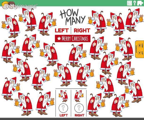 counting left and right pictures of cartoon Santa Claus (1346613017 ...