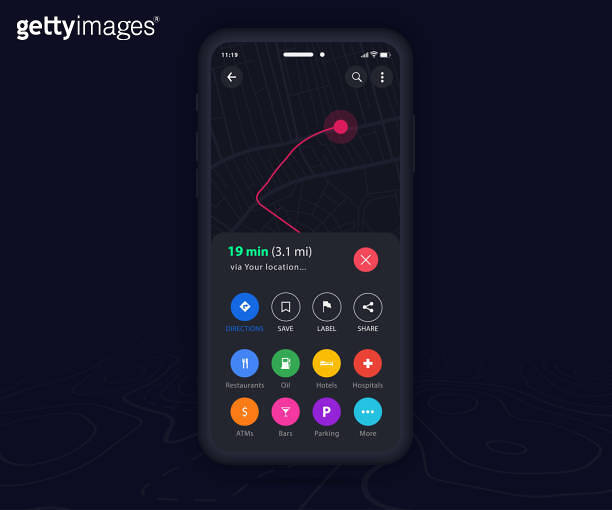Mobile Map Gps Navigation App Dark Mode Ux Ui Concept Smartphone Map Application App Search