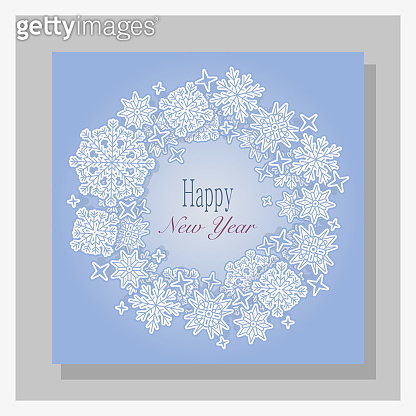 Winter snow frame postcard, vector line art snowflakes, nature ...