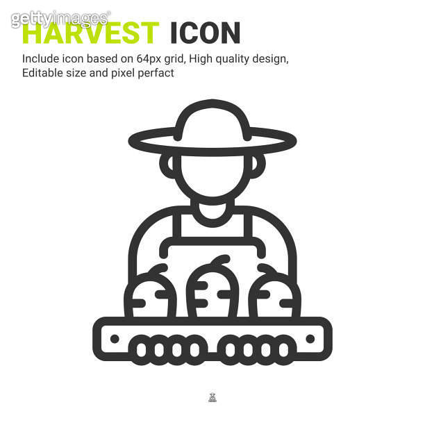 Harvest icon vector with outline style isolated on white background ...