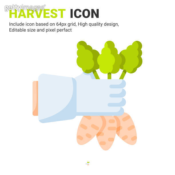 Harvest icon vector with flat color style isolated on white background ...