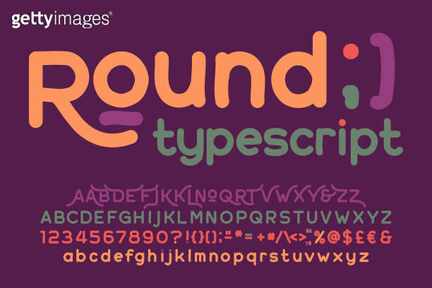 Round alphabet font. Playful hand drawn uppercase and lowercase letters ...
