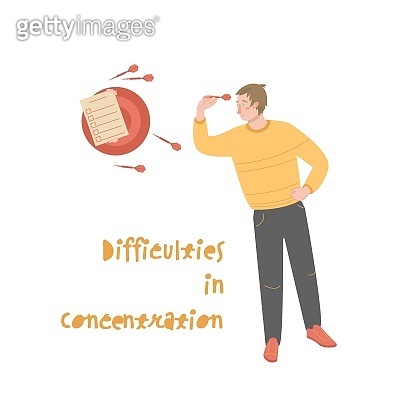 Difficulty in concentration design. Cartoon character 이미지 (1346898967 ...