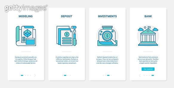 Bank investment and finance deposit UX, UI onboarding mobile app page screen set 이미지 (1295706680 ...