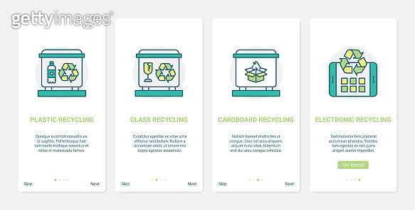 Zero waste, eco recycling technology to save ecology UX, UI mobile app ...