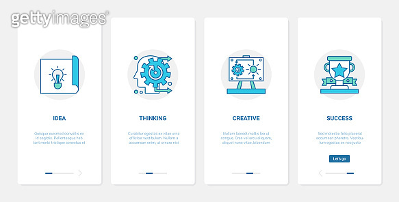 Business office work line technology UX, UI onboarding mobile app page ...