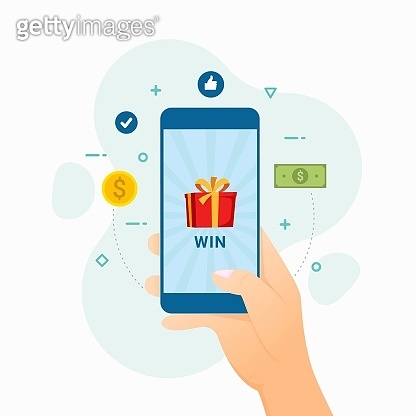 Winner won the money in the application design concept vector ...