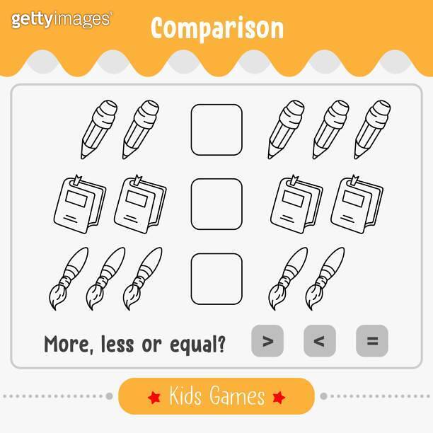 Math game comparison of Number for kids 이미지 (1332625809) - 게티이미지뱅크