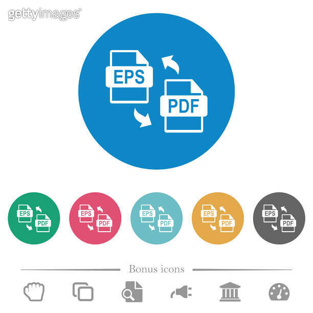 EPS PDF file conversion flat round icons 이미지 (1348058100) - 게티이미지뱅크