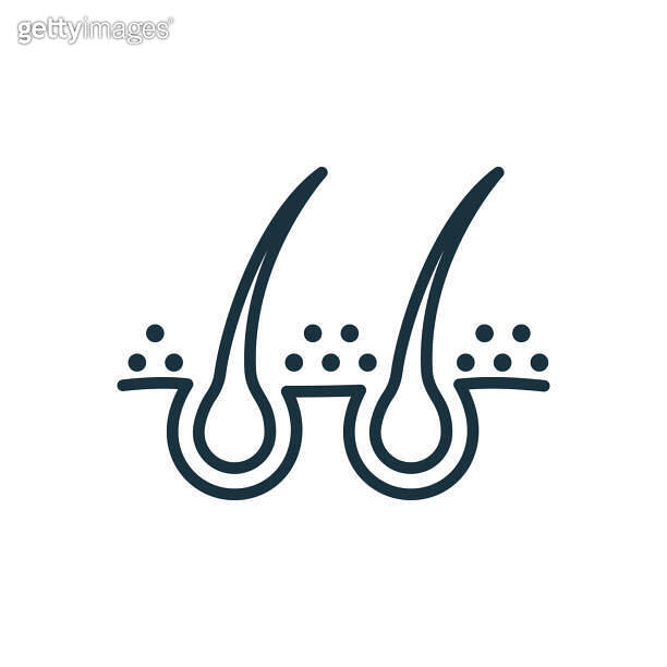 Hair Dandruff Line Icon. Dermatology Problem of Hair Dandruff Linear ...