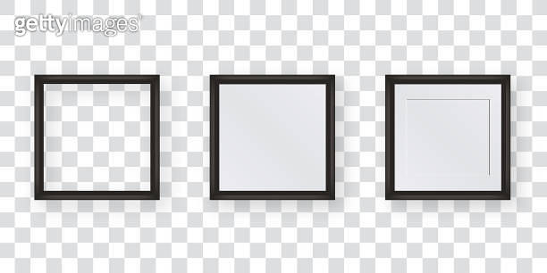 Template of photo or picture frame on transparent background. Realistic ...