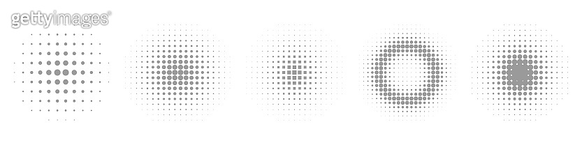 Set of Halftone Gradient Circles Backgrounds. Geometric Fade Pattern ...