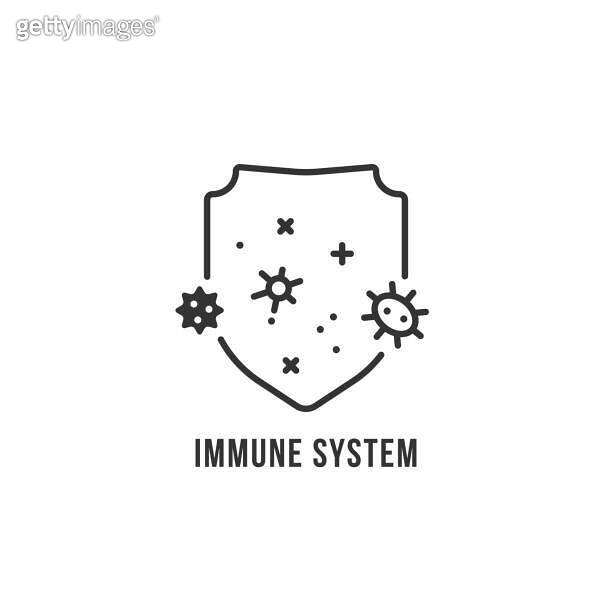 black thin line immune system icon 이미지 (1309313056) - 게티이미지뱅크