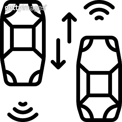 Self driving Car Lane Assist Concept, Vector Icon Design, Autonomous ...